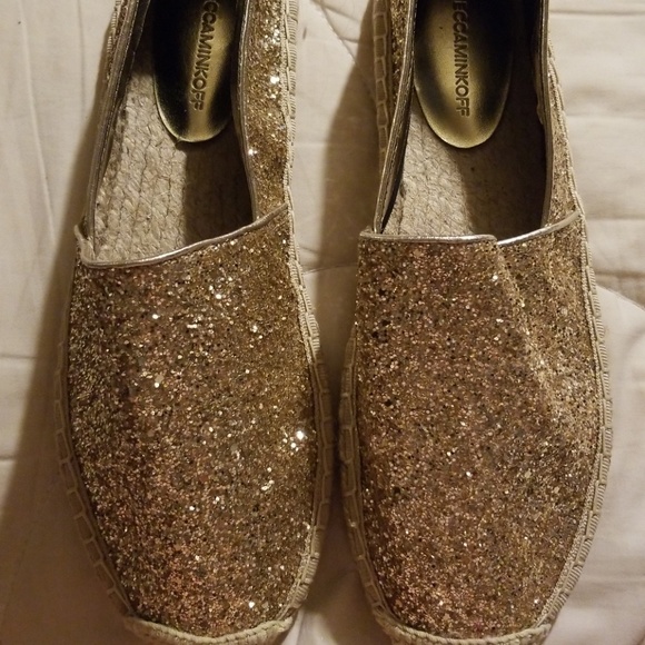 Rebecca Minkoff | Shoes | Reposh Rebecca Minkoff Gold Glitter Espadrilles | Poshmark